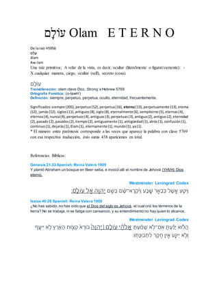 Nombres y Atributos del Dios de Israel | DOCX
