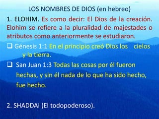 ATRIBUTOS DE DIOS. enseñanza sobre cualidades de Dios. | PPTX
