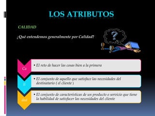 Atributos de un producto | PPTX