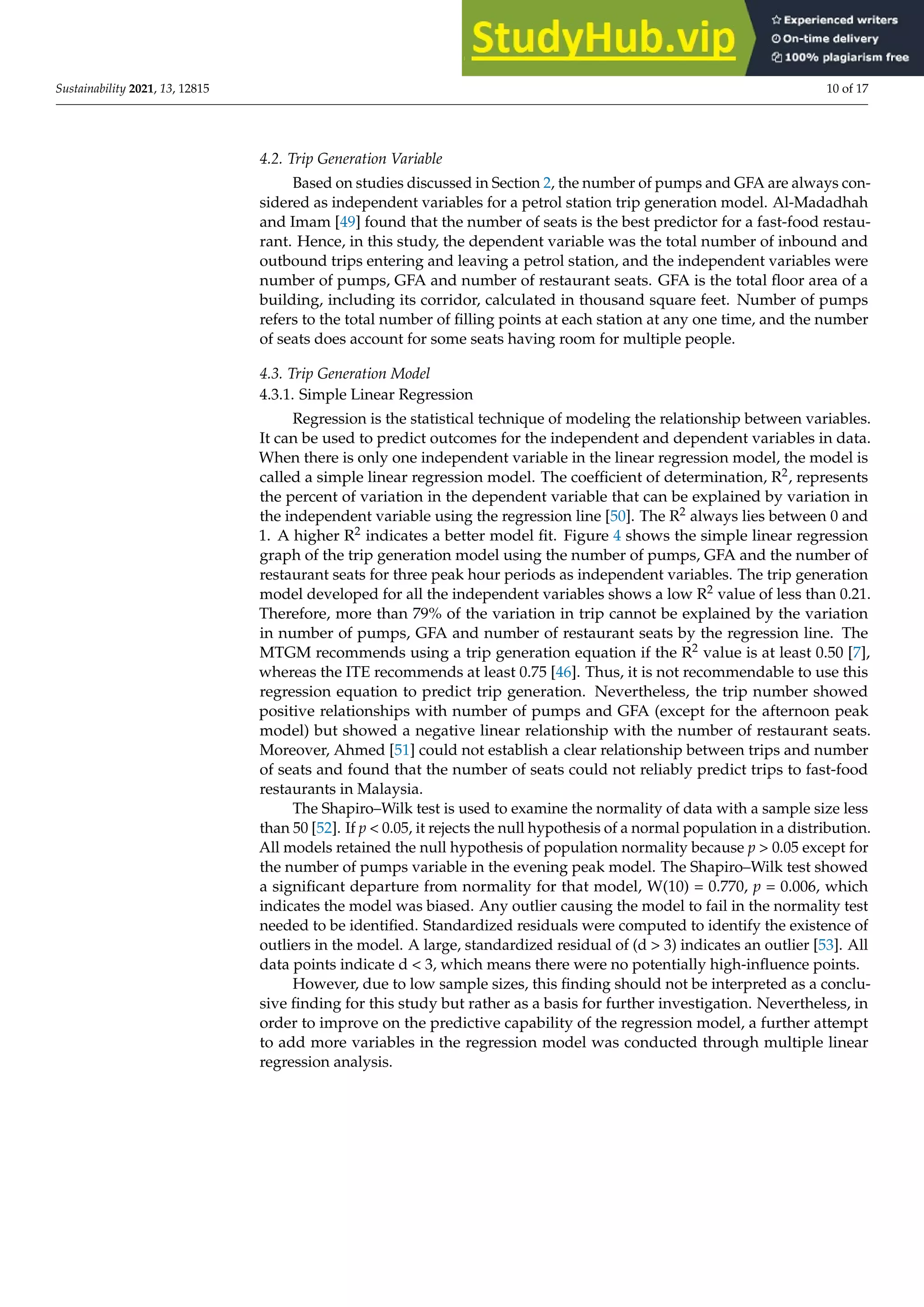 A Trip Generation Model For A Petrol Station With A Convenience Store And A Fast-Food Restaurant ...
