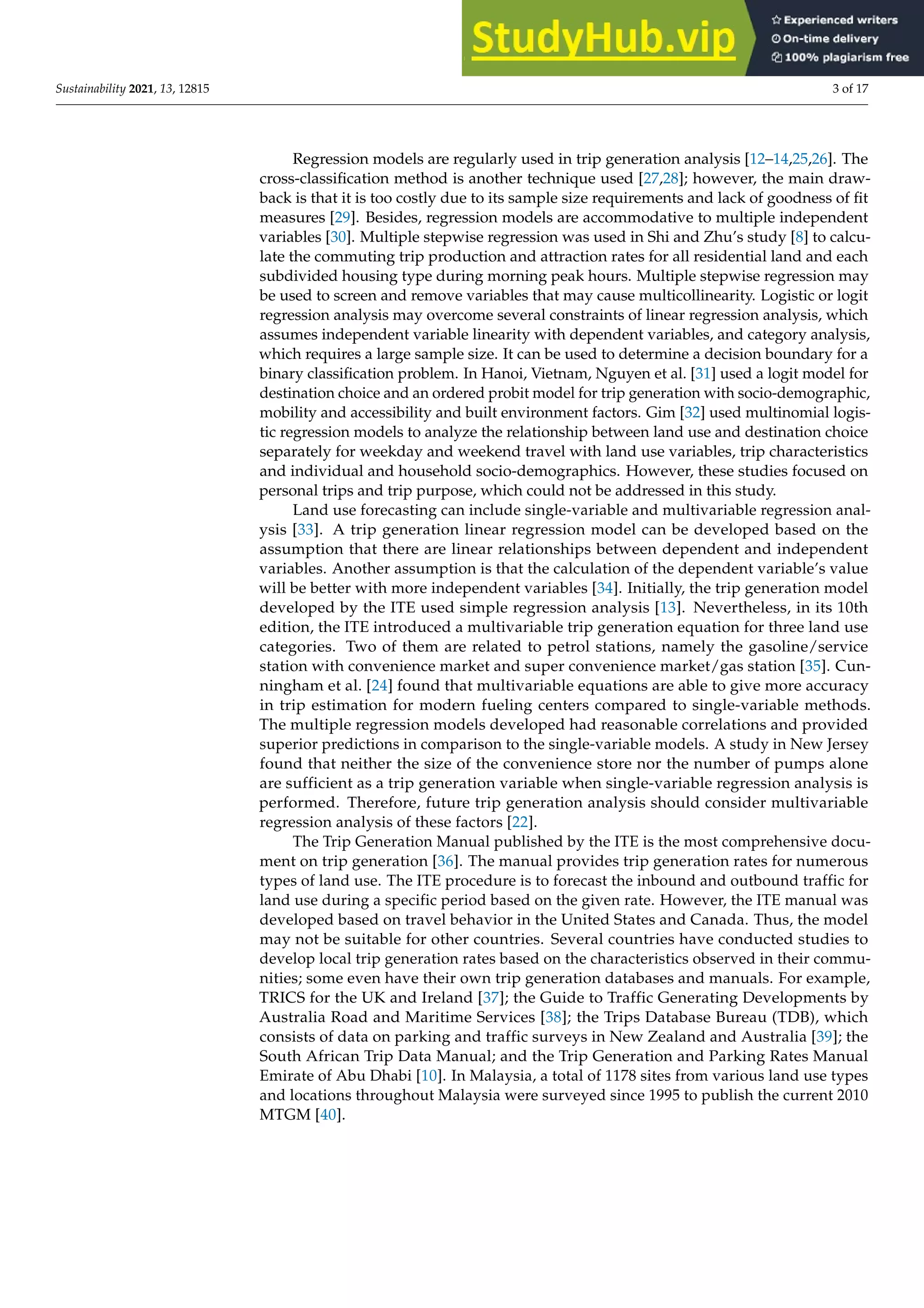 A Trip Generation Model For A Petrol Station With A Convenience Store And A Fast-Food Restaurant ...