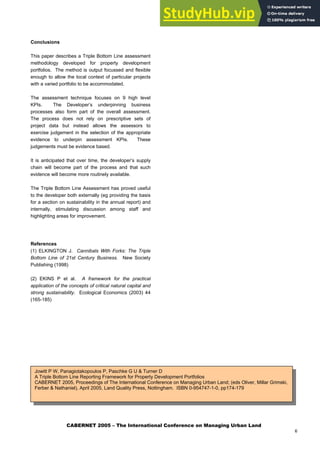 A Triple Bottom Line Reporting Framework For Property Development ...