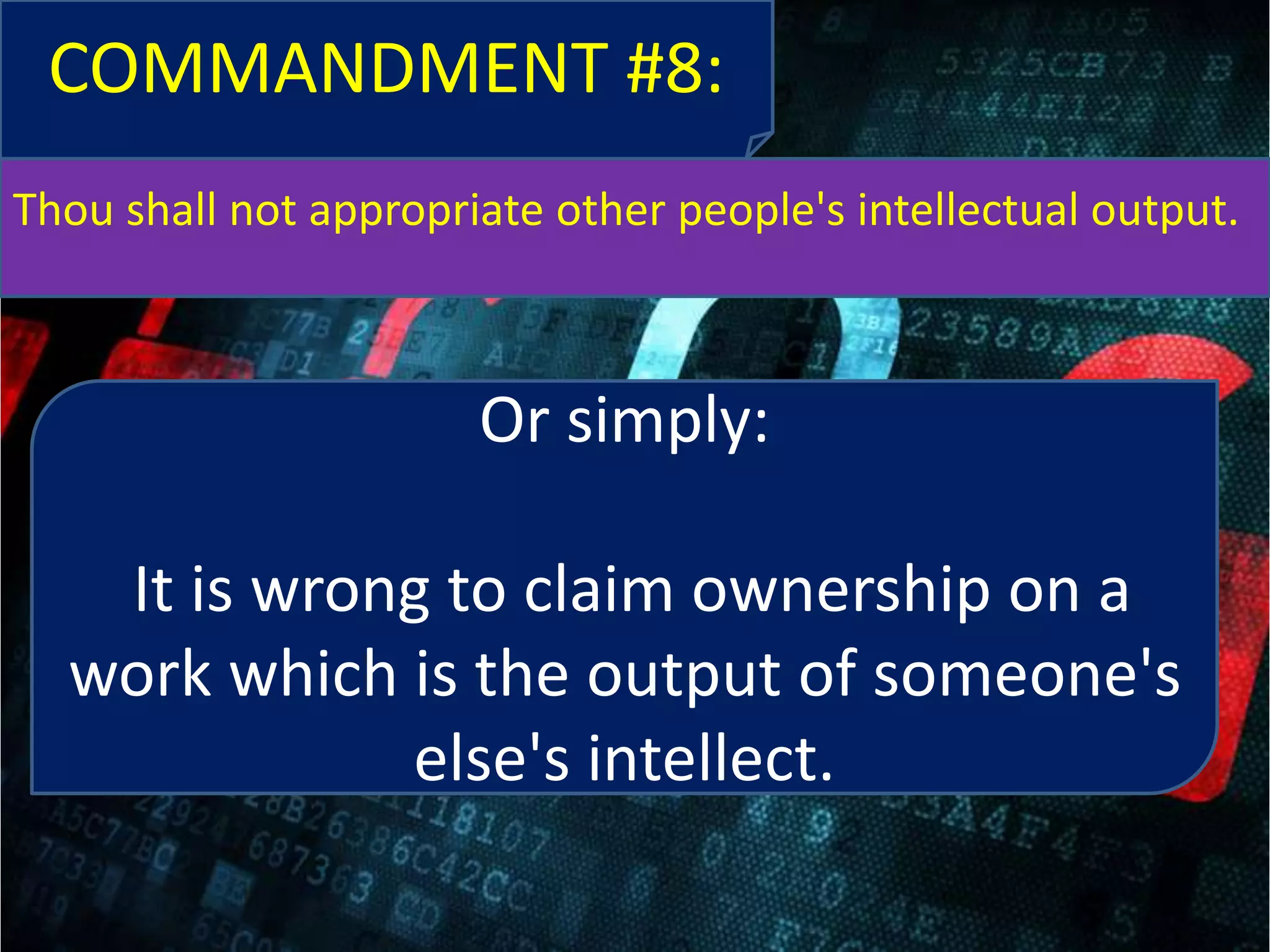 A Trip to ICT and Society Series 1 : The Ten Commandments of the ...