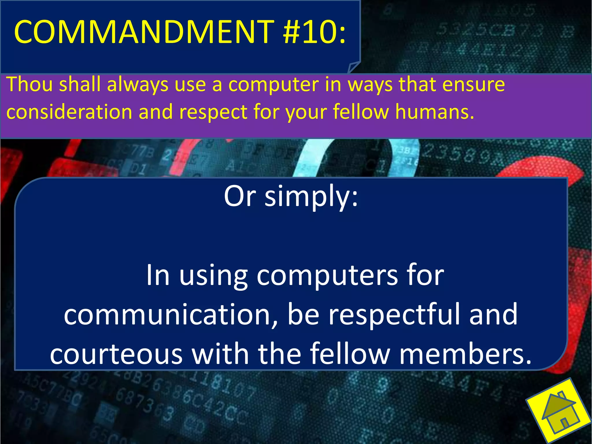 A Trip to ICT and Society Series 1 : The Ten Commandments of the ...