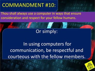 A Trip to ICT and Society Series 1 : The Ten Commandments of the ...