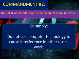 A Trip to ICT and Society Series 1 : The Ten Commandments of the Internet | PPT