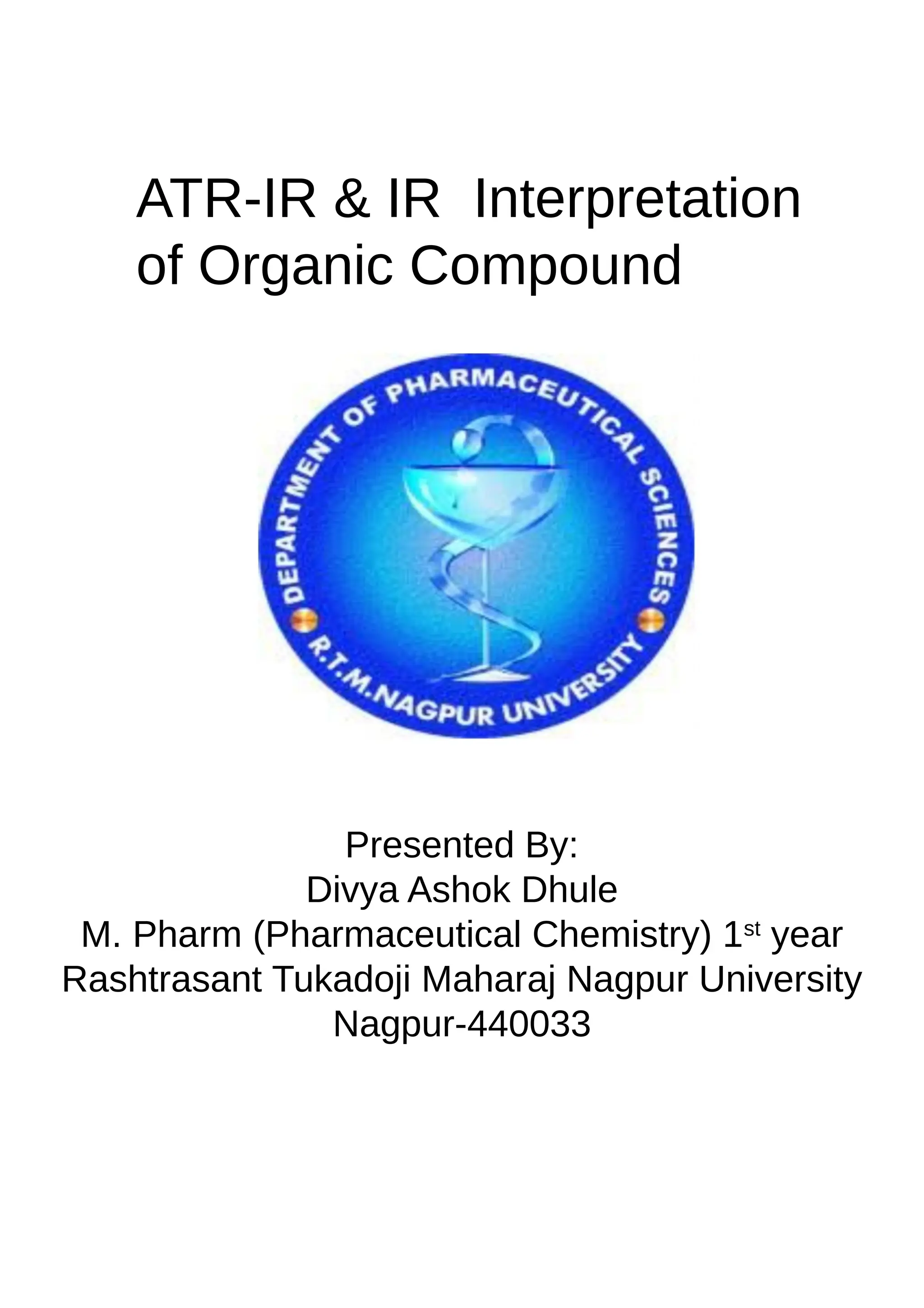 ATR-IR & IR Interpretation of Organic Compound.pptx