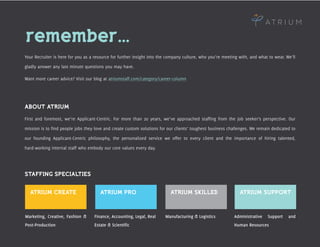Atrium's Guide to Getting Hired - Interview Prep | PDF