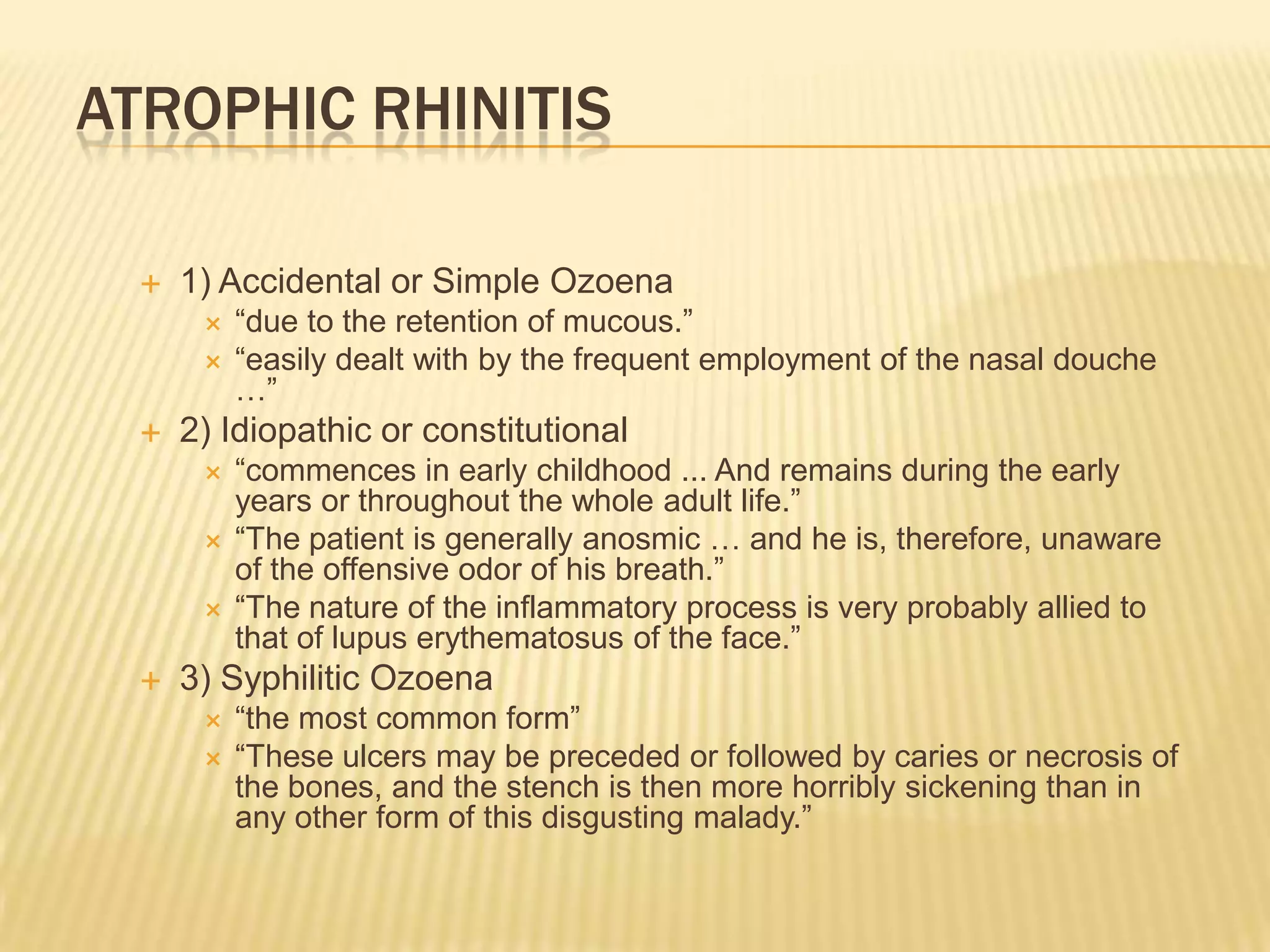 Atrophic Rhinitis | PPTX