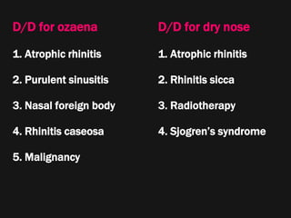 Atrophic rhinitis | PPT
