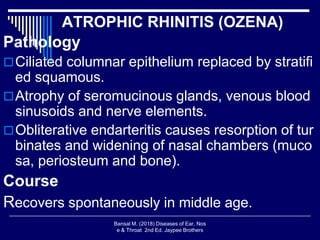 Atrophic Rhinitis.pptx | Ear, Nose and Throat Conditions | Diseases and ...