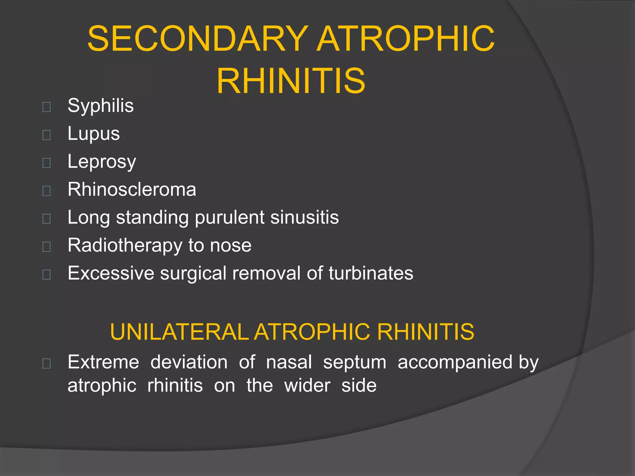 Atrophic rhinitis and Allergic rhinitis-ENT 3rd MBBS | PPTX