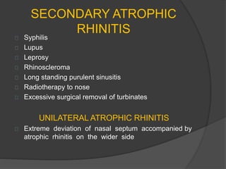 Atrophic rhinitis and Allergic rhinitis-ENT 3rd MBBS | PPTX