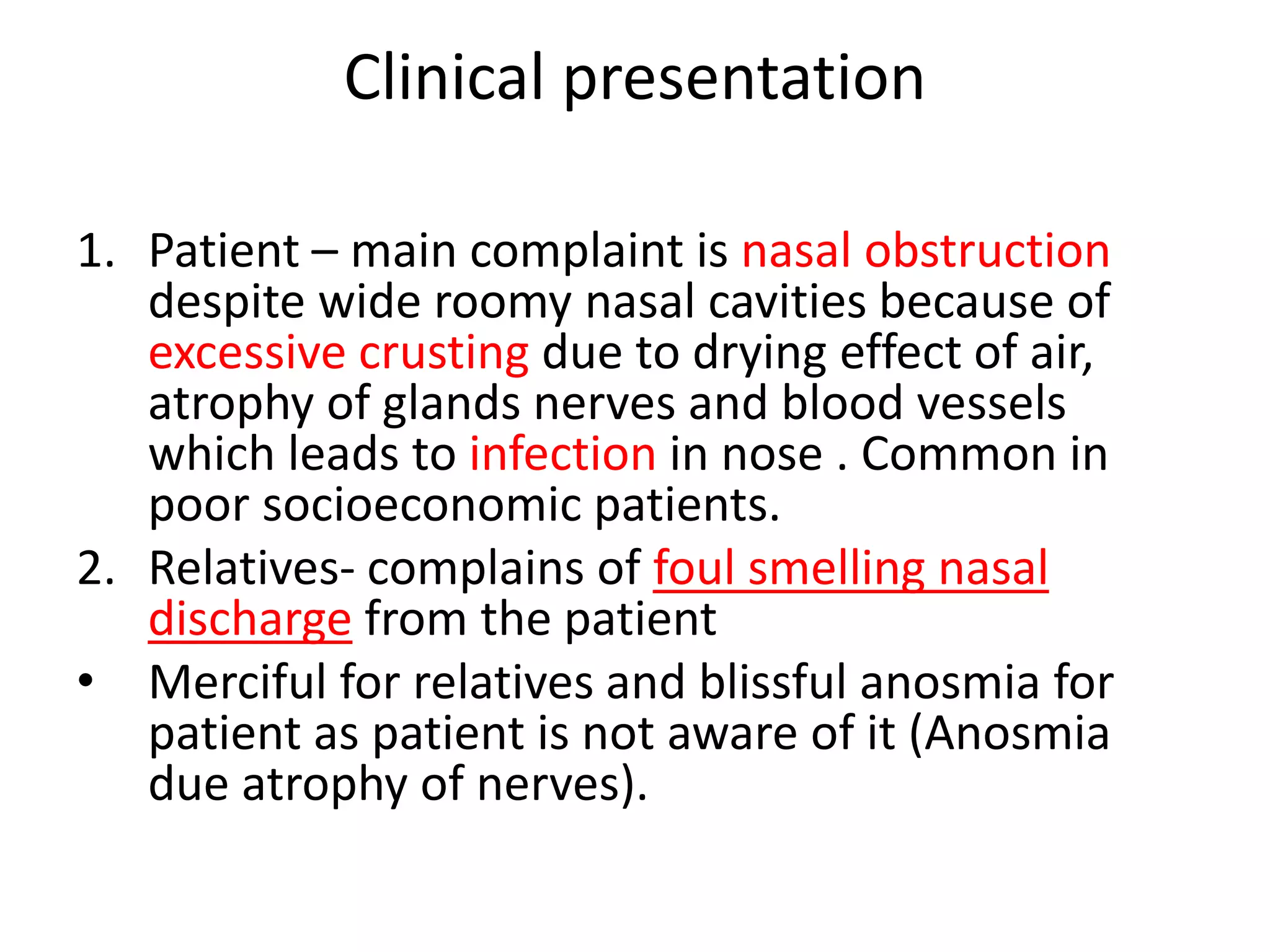 Atrophic rhinitis granulomatous disease of nose | PPT