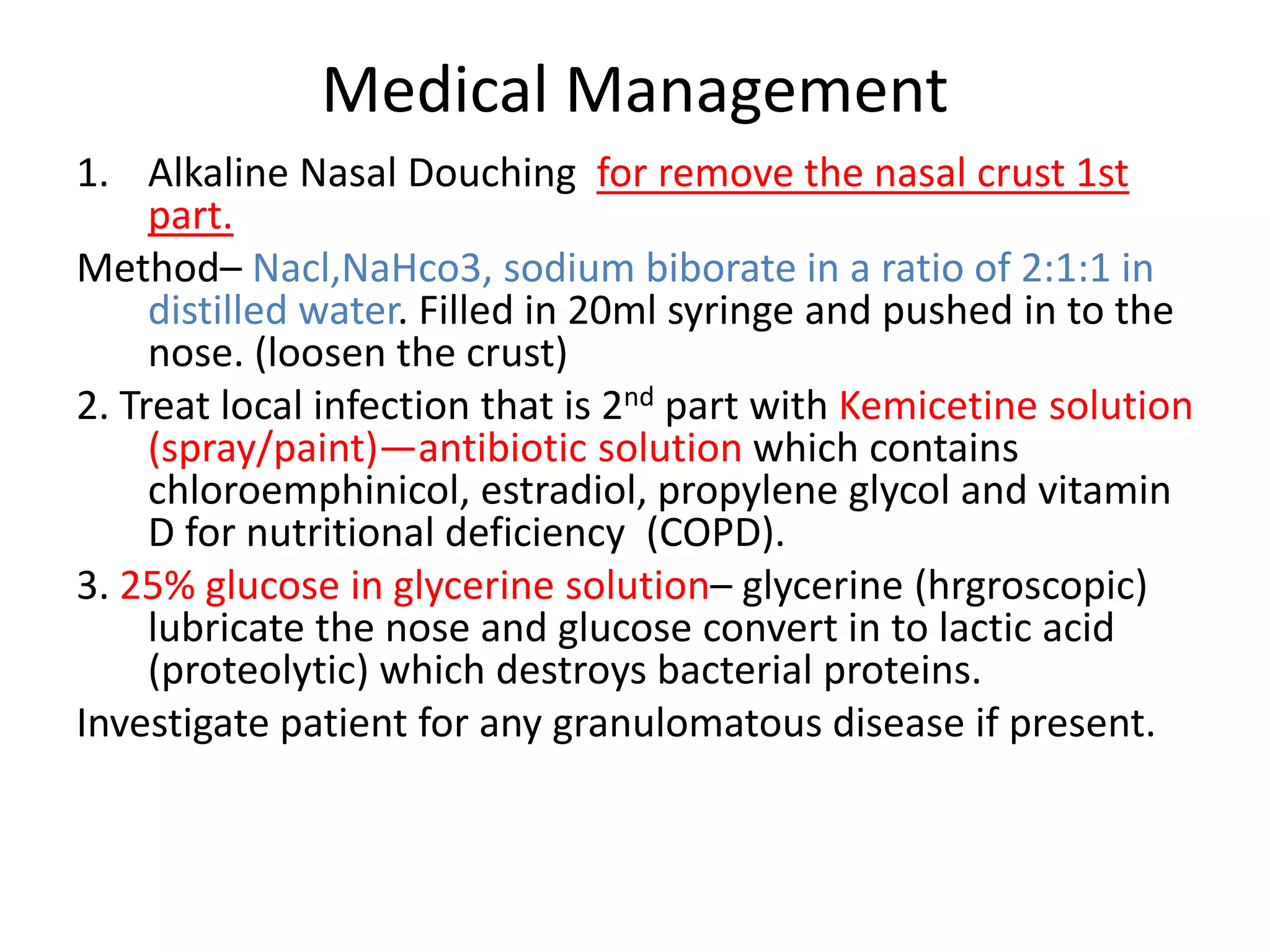 Atrophic rhinitis granulomatous disease of nose | PPTX