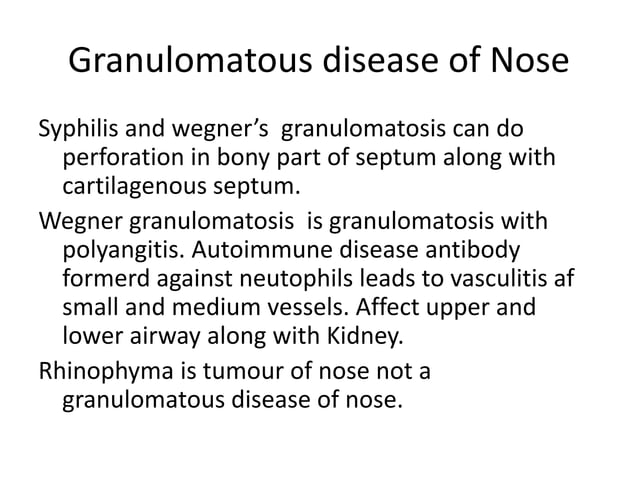 Atrophic rhinitis granulomatous disease of nose | PPT