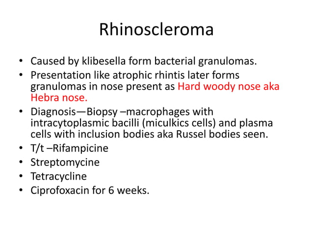 Atrophic rhinitis granulomatous disease of nose | PPT