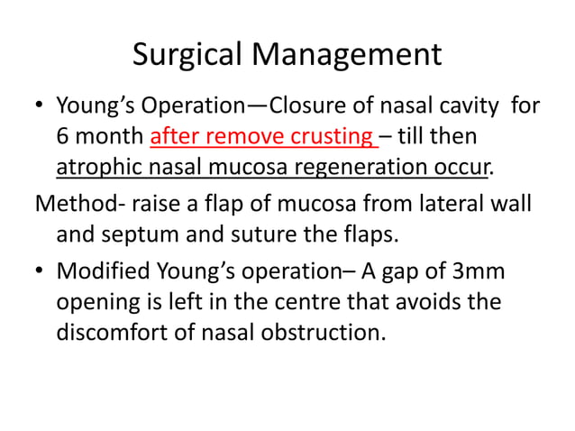 Atrophic rhinitis granulomatous disease of nose | PPT