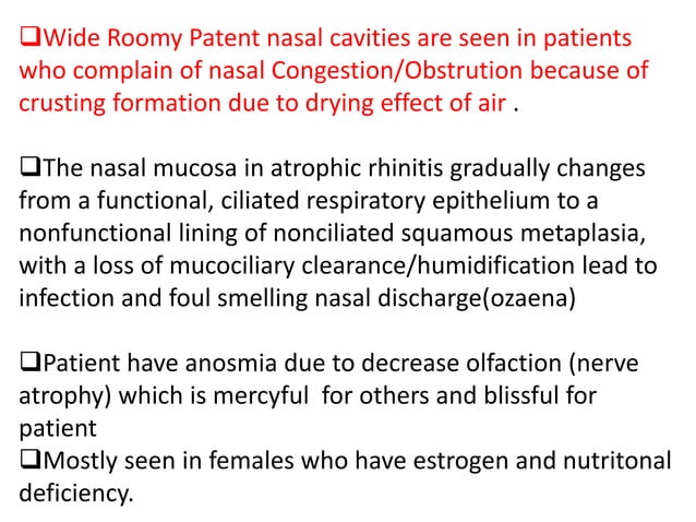 Atrophic rhinitis granulomatous disease of nose | PPT
