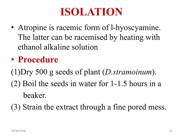 Atropine | PPTX | Chemistry | Science