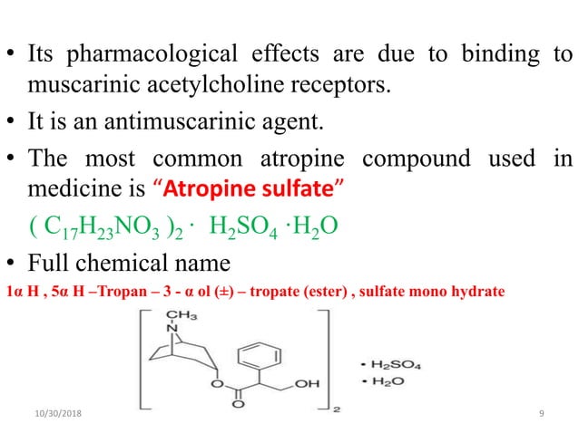 Atropine | PPTX | Chemistry | Science