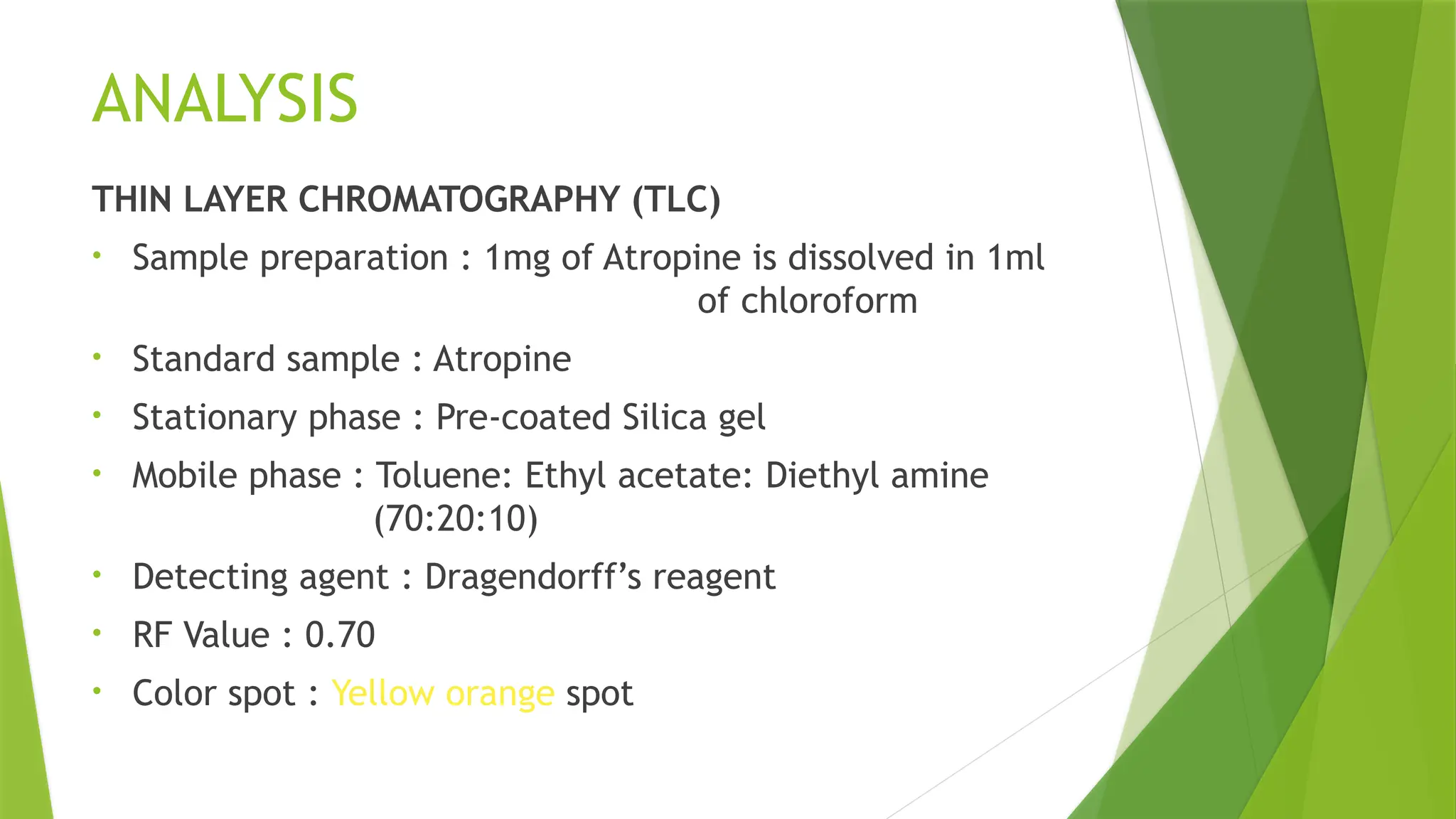 Isolation, Identification And Analysis Of Atropine | PPTX