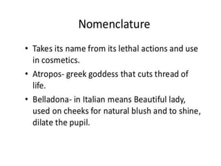 Atropine poisoning | PPTX