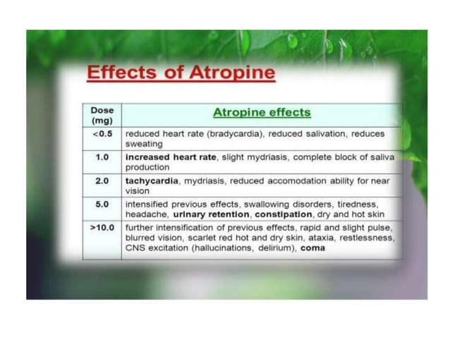 Atropine poisoning | PPTX | Diseases and Conditions | Medical Health