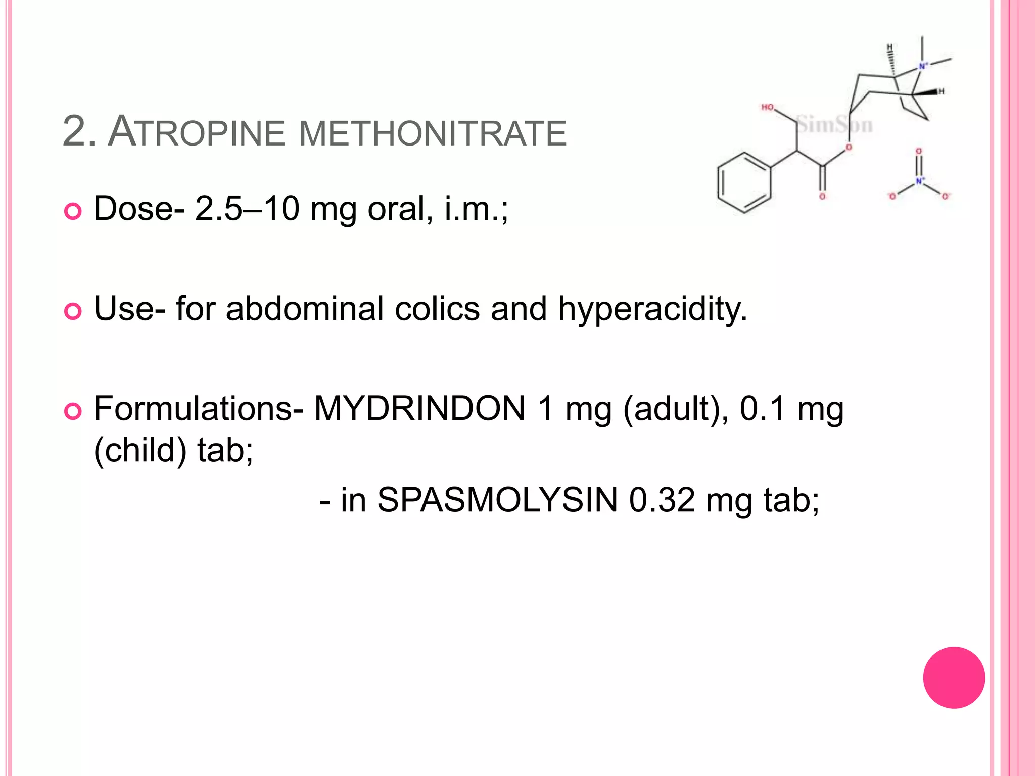 Atropine substitutes Pharmacology ppt | PPTX