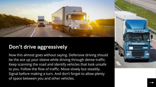 A Truck Driver's Safety Tips for Driving in Heavy Traffic | PPT
