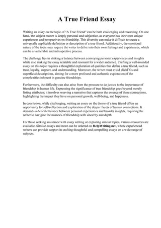 A True Friend Essay.pdf