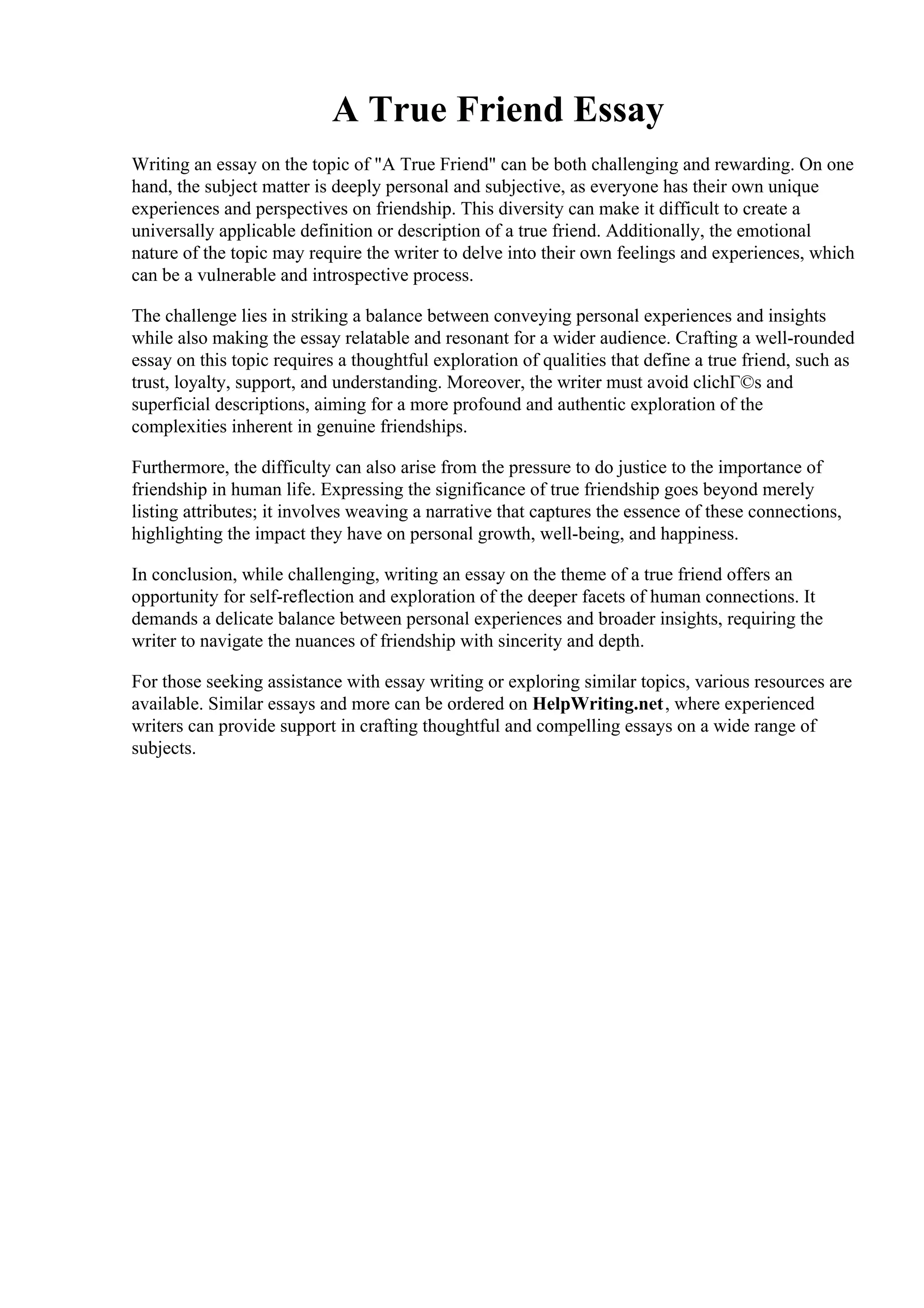 A True Friend Essay.pdf