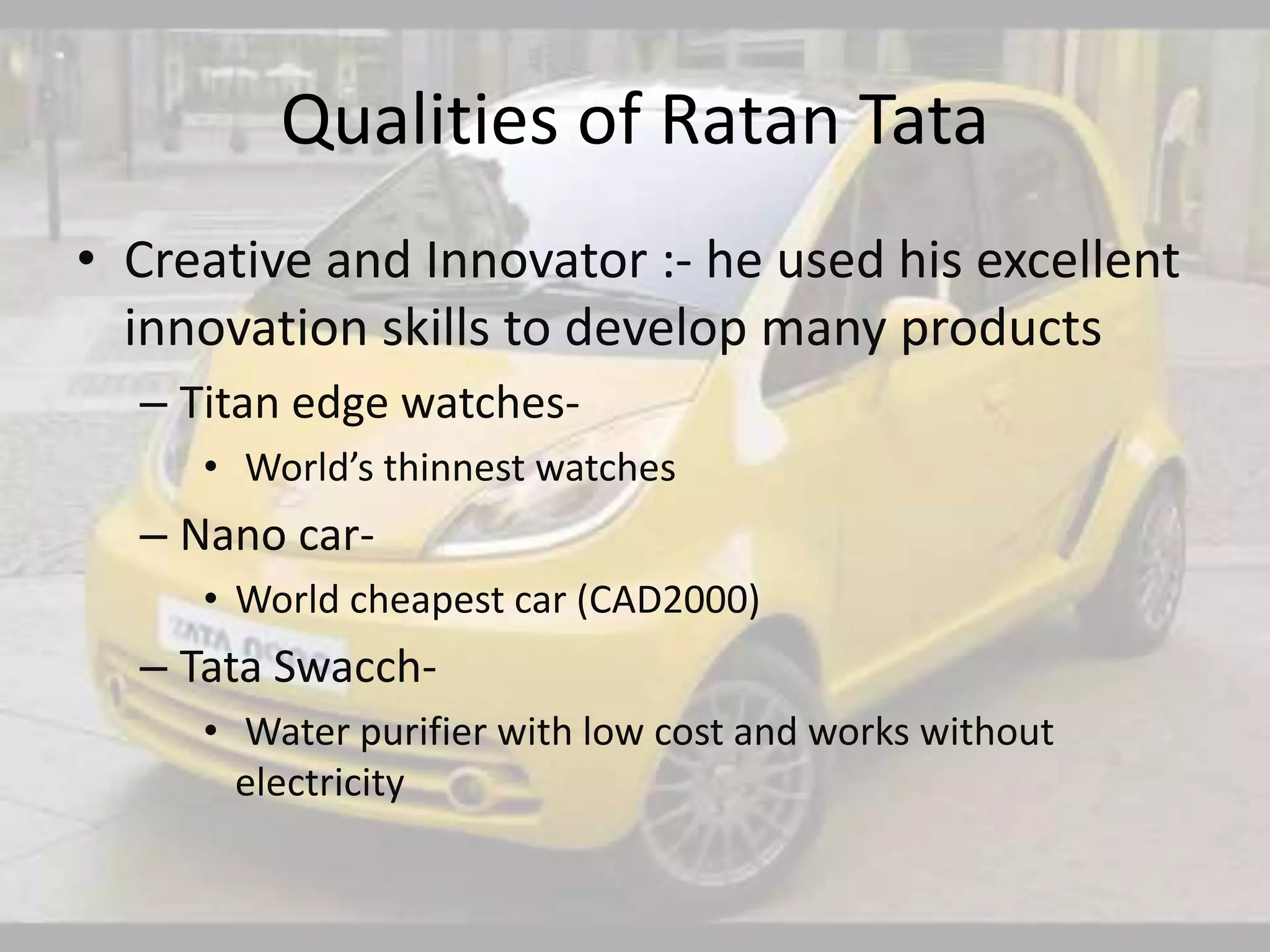 A true leader mr. ratan tata | PPTX
