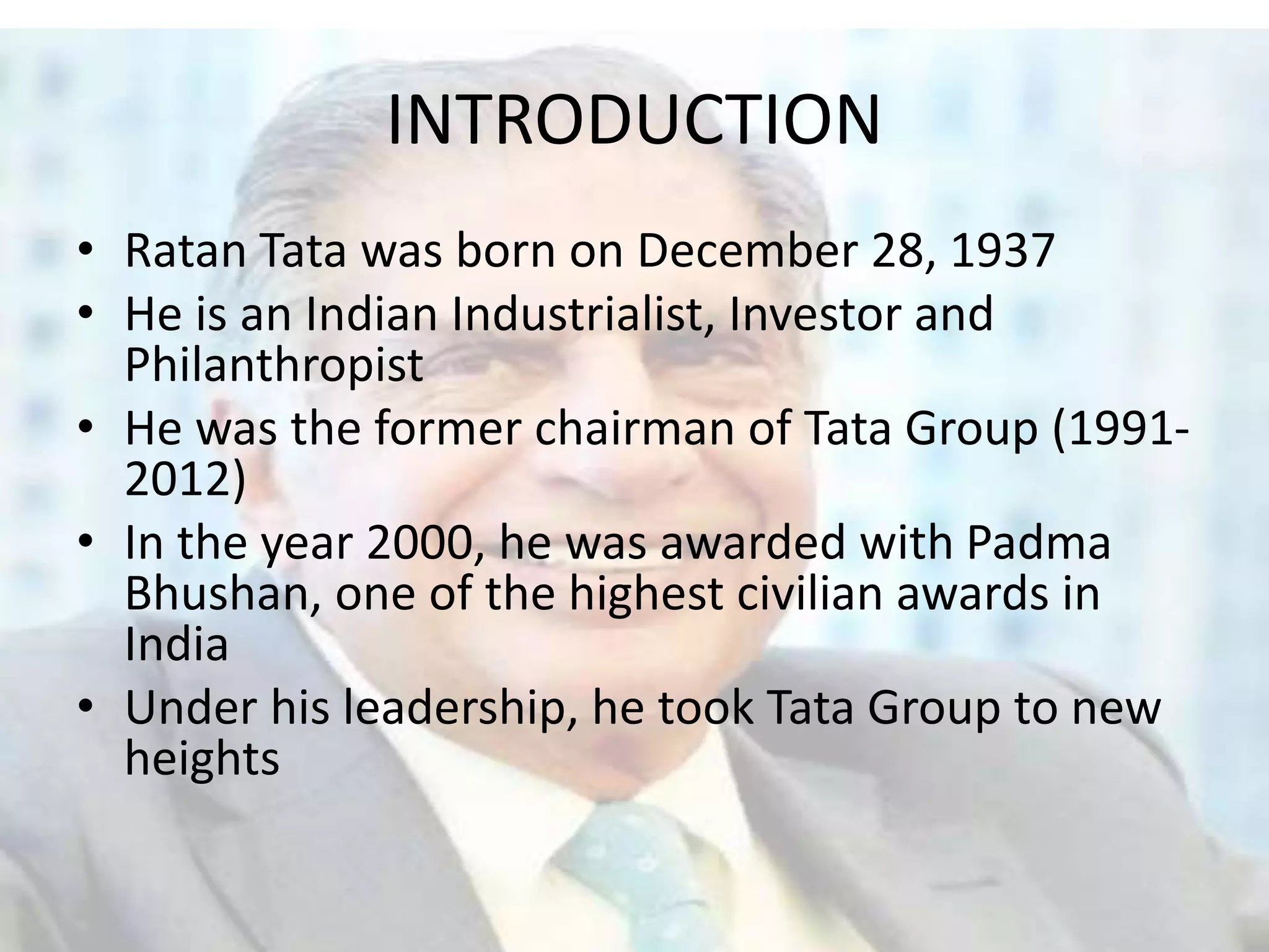 A true leader mr. ratan tata | PPTX