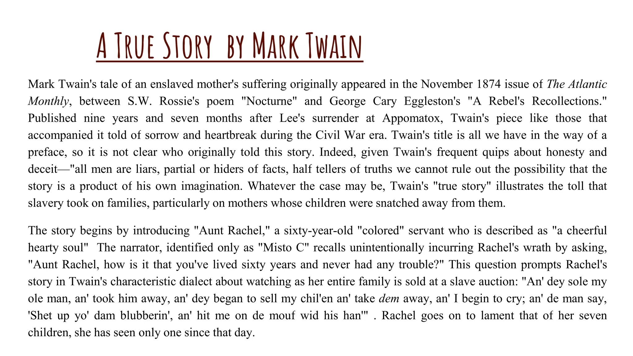 A True Story by Mark Twain.pptx