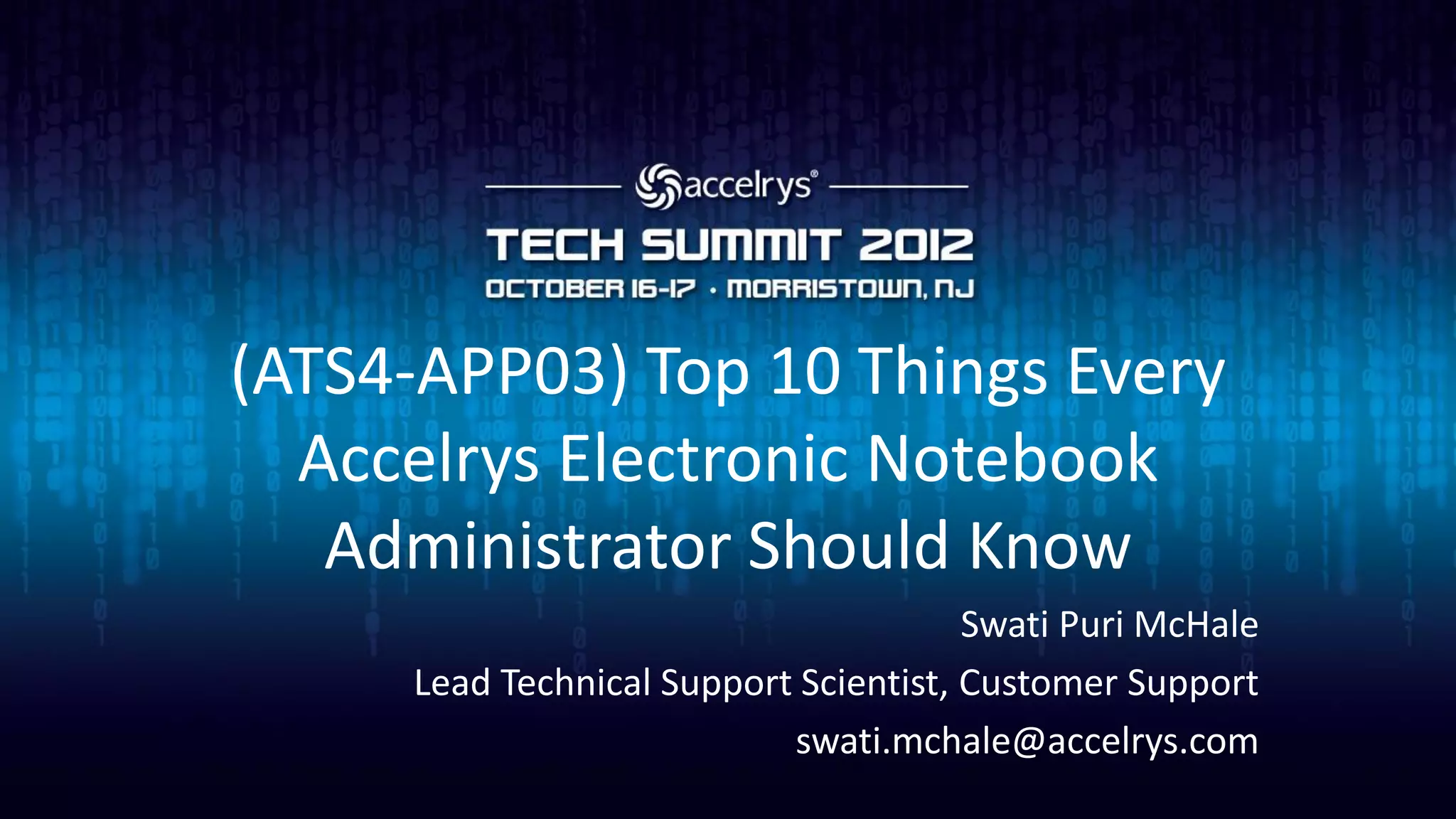 (ATS4-APP03) Top 10 things every Notebook administrator should know | PDF