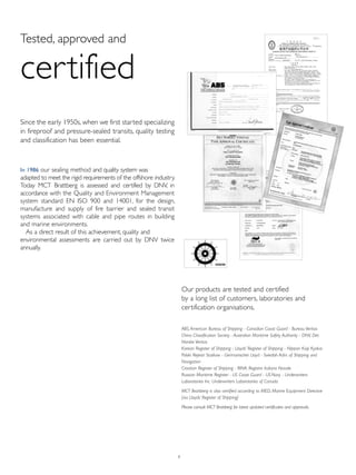 MCT Brattberg - Cable & Pipe Sealing Transits, Marine | PDF