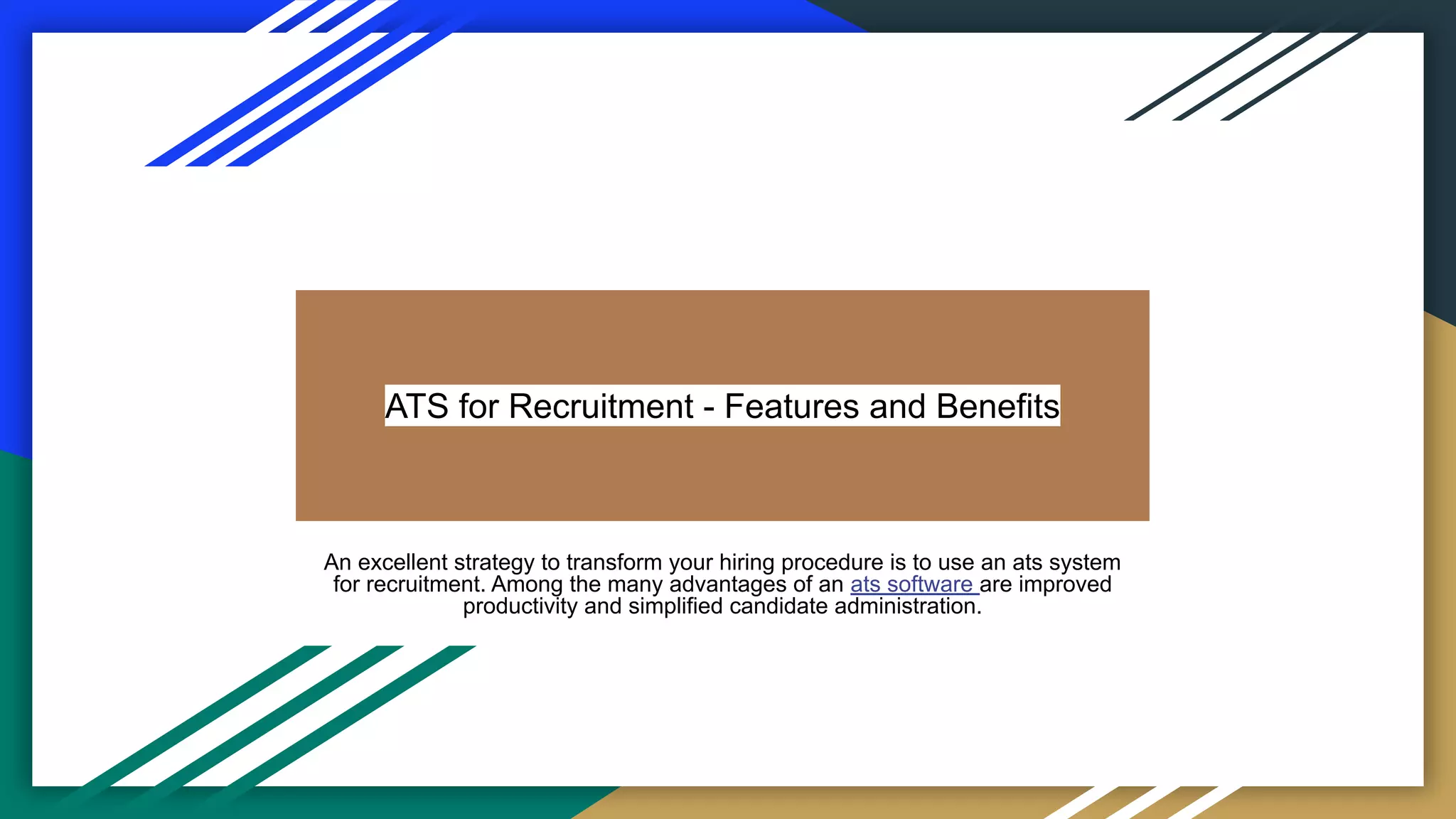 ATS for Recruitment - Features and Benefits.pdf | Human Resources ...