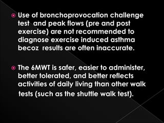 Ats guidelines for the six minute walk test by dr kartik sood | PPTX