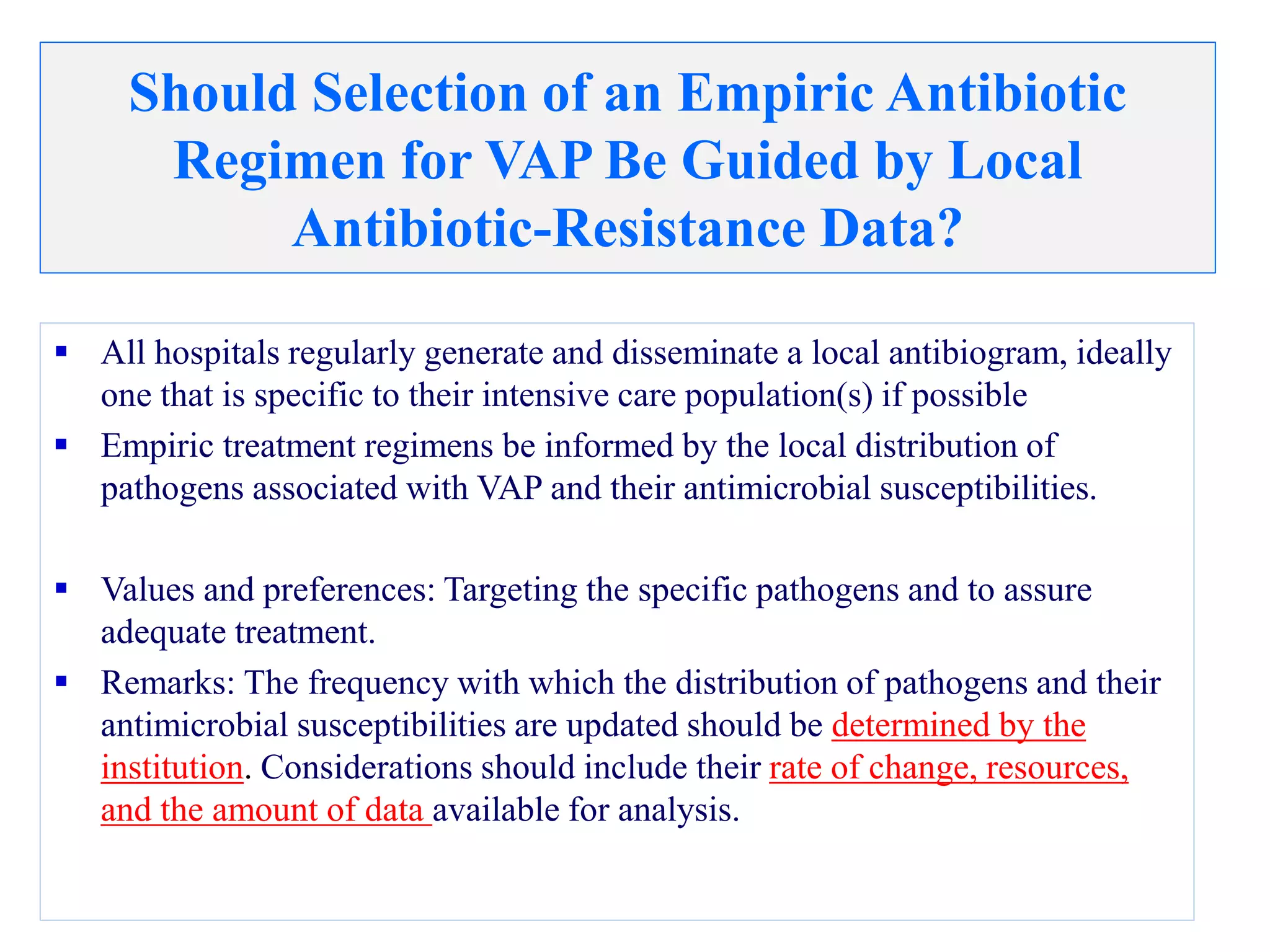 VAP/HAP management guidelines by IDSA/ATS (2016) -: Dr.Tinku Joseph | PPTX