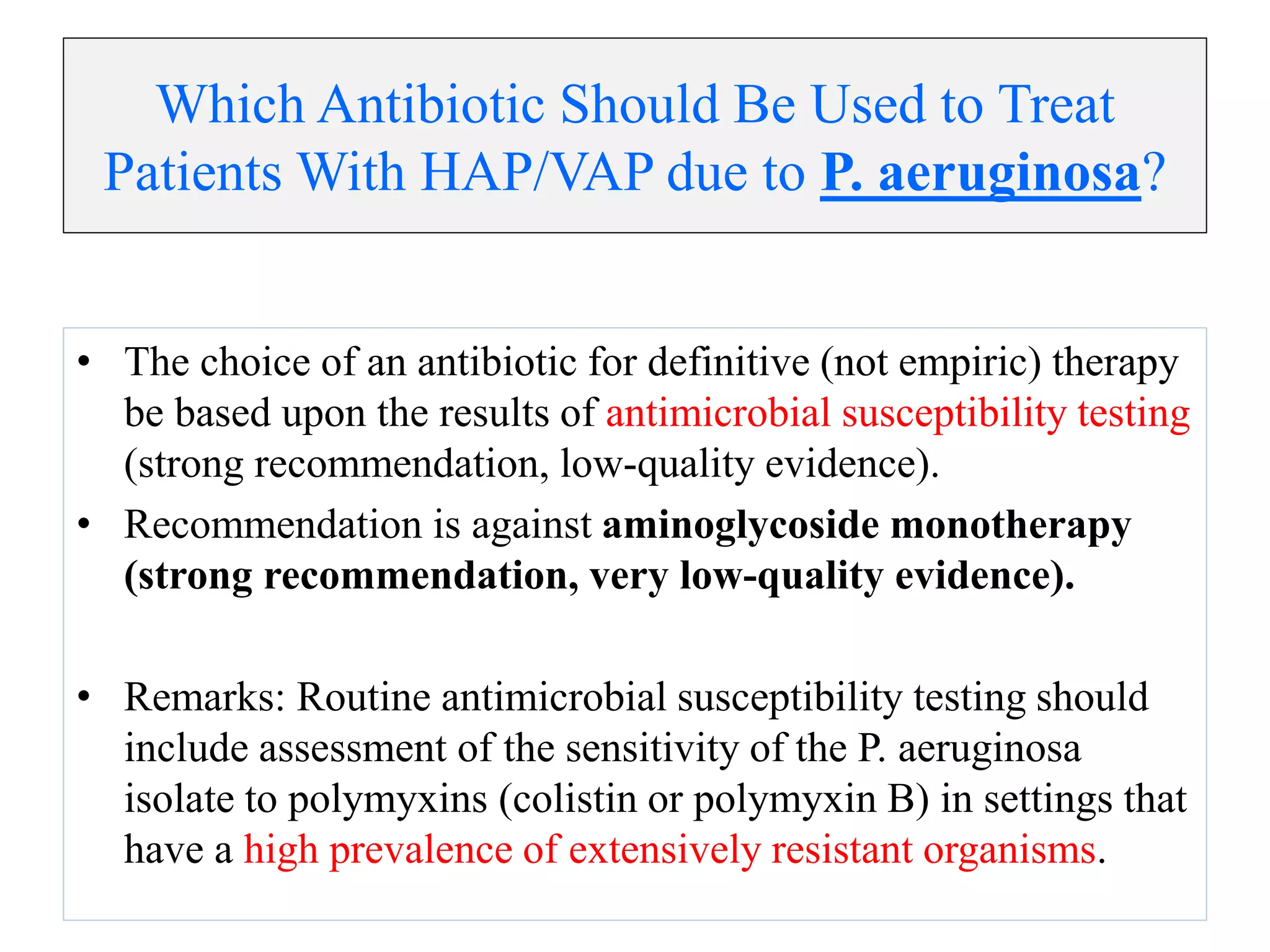 VAP/HAP management guidelines by IDSA/ATS (2016) -: Dr.Tinku Joseph | PPTX
