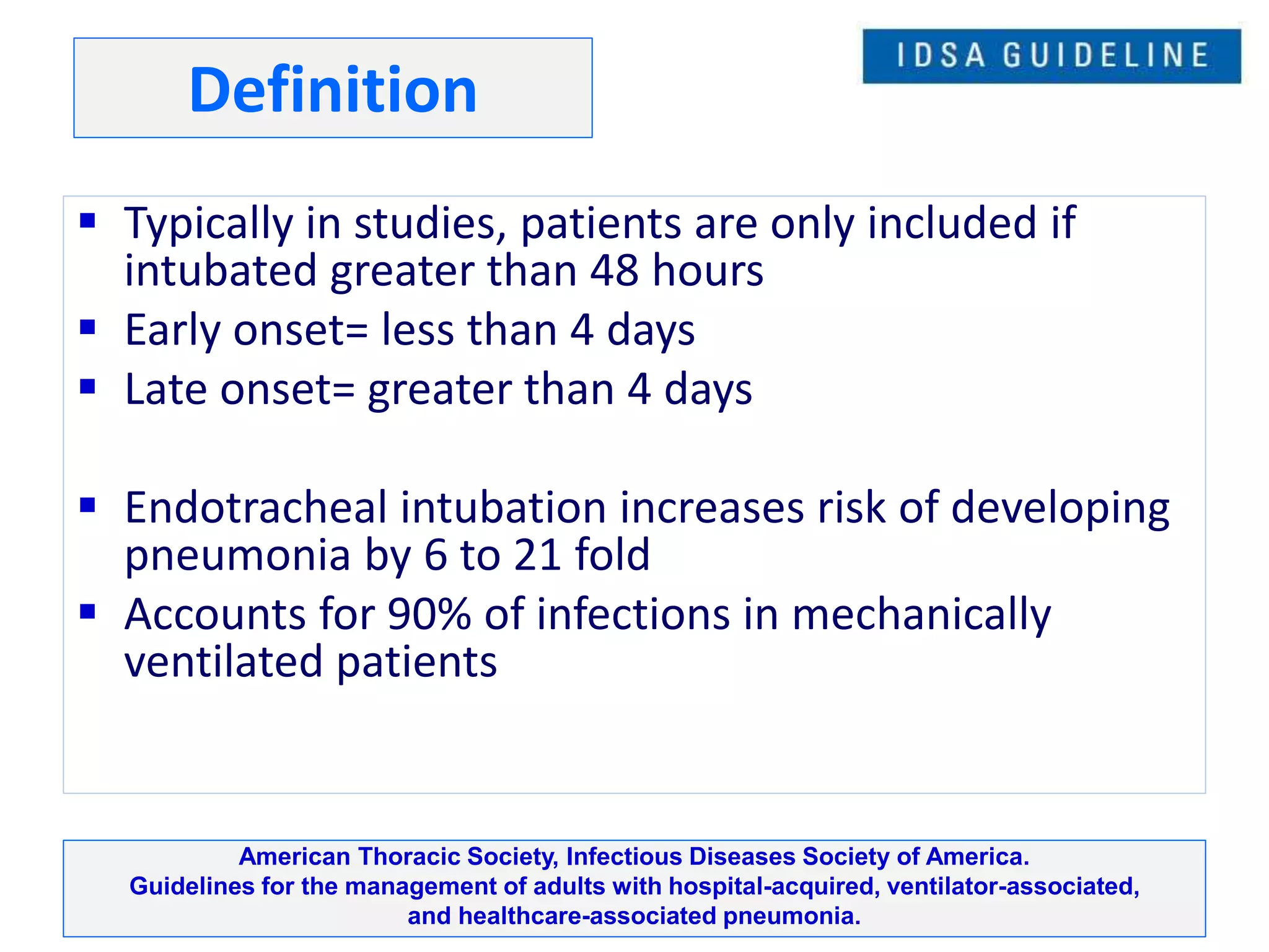 VAP/HAP management guidelines by IDSA/ATS (2016) -: Dr.Tinku Joseph | PPTX