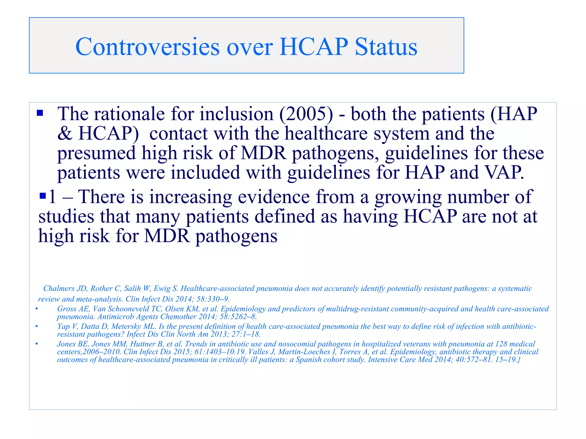 VAP/HAP management guidelines by IDSA/ATS (2016) -: Dr.Tinku Joseph | PPTX