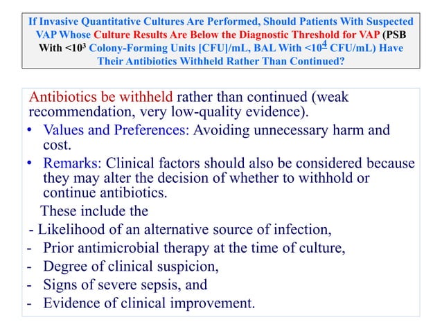 VAP/HAP management guidelines by IDSA/ATS (2016) -: Dr.Tinku Joseph | PPT