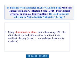 VAP/HAP management guidelines by IDSA/ATS (2016) -: Dr.Tinku Joseph | PPTX