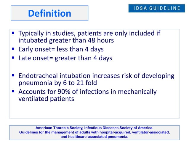 VAP/HAP management guidelines by IDSA/ATS (2016) -: Dr.Tinku Joseph | PPTX