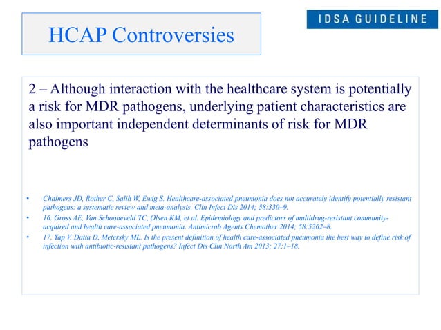 VAP/HAP management guidelines by IDSA/ATS (2016) -: Dr.Tinku Joseph | PPTX