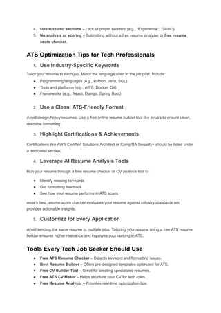 ATS Optimization Tips for Tech Professionals | PDF