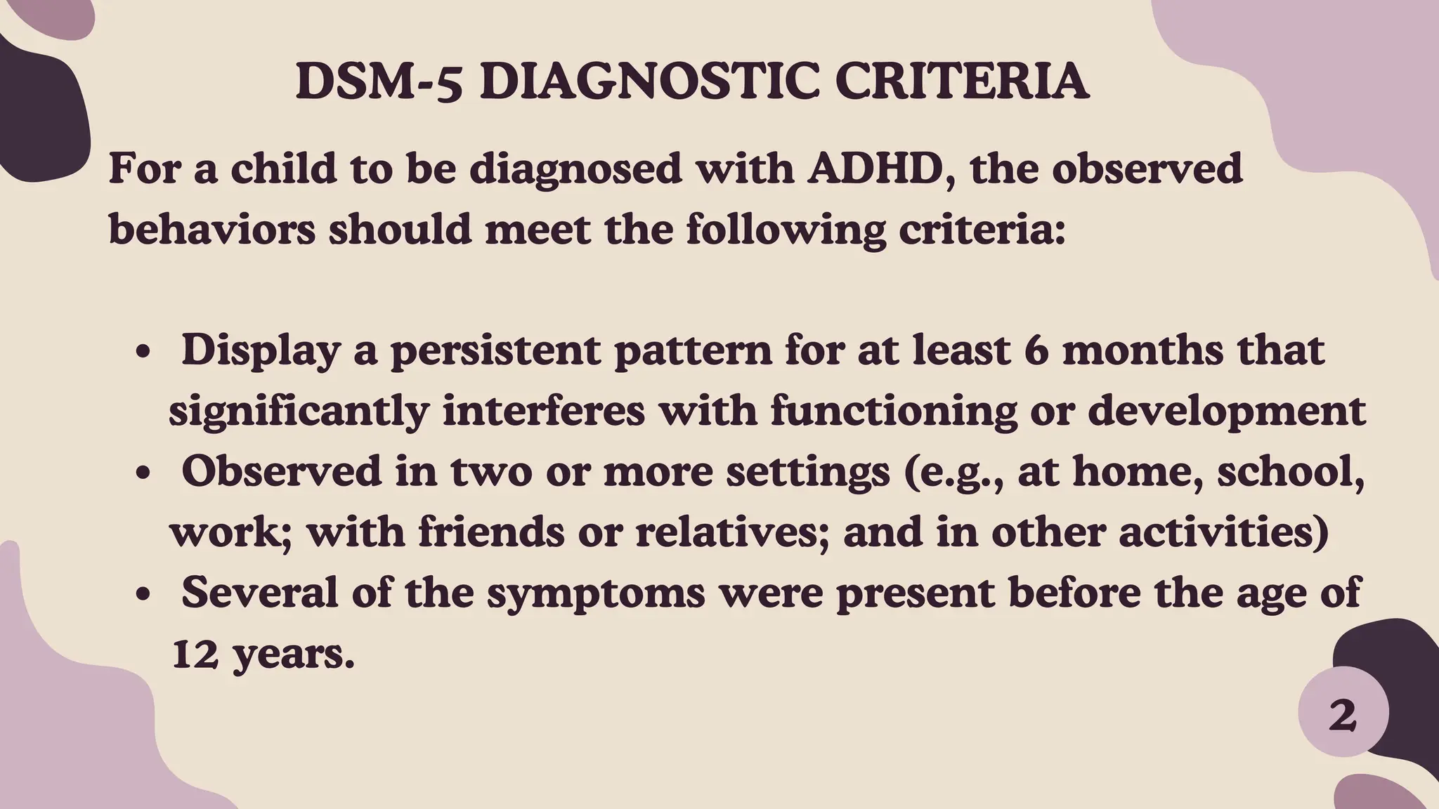 Understanding ADH Diagnosis criteria and components | PDF