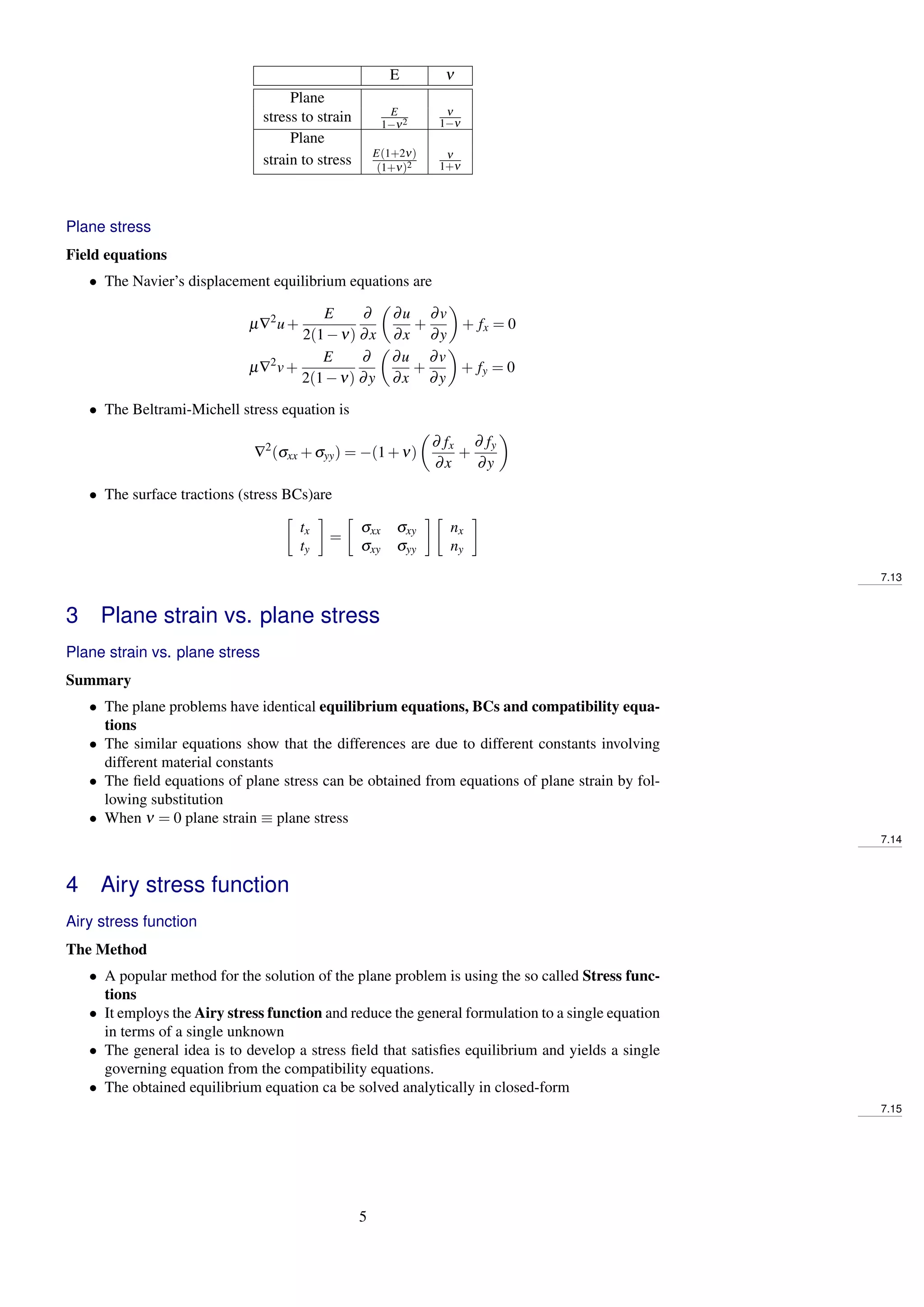 2-D formulation Plane theory of elasticity Att 6672 | PDF
